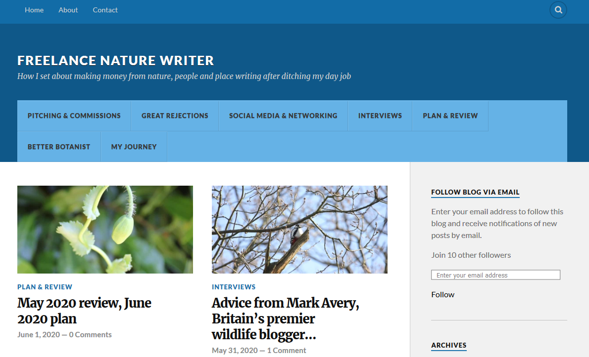 A new nature writer blog – and an interview with me – Mark Avery
